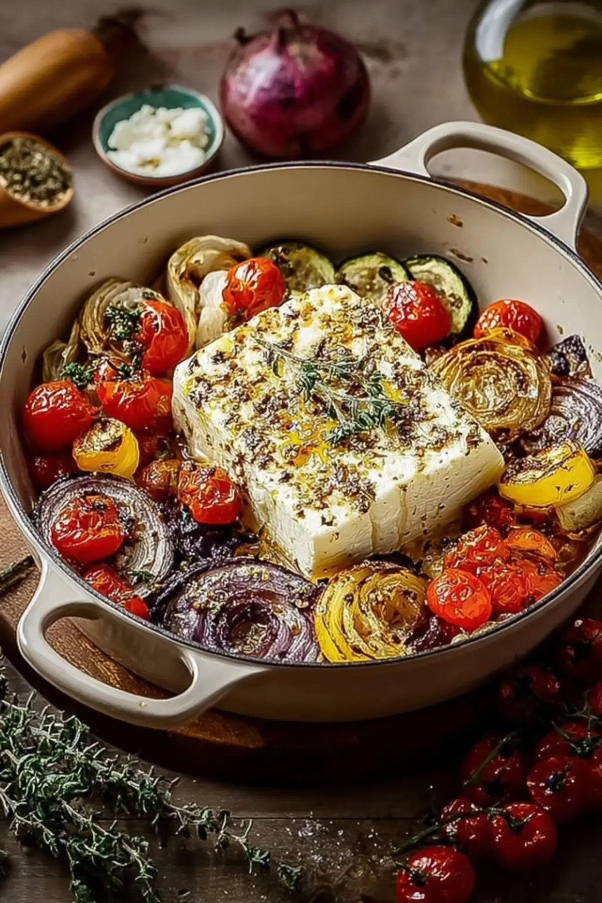 Gebackener Feta mit mediterranem Ofengemüse – 30 Minuten Genuss ...