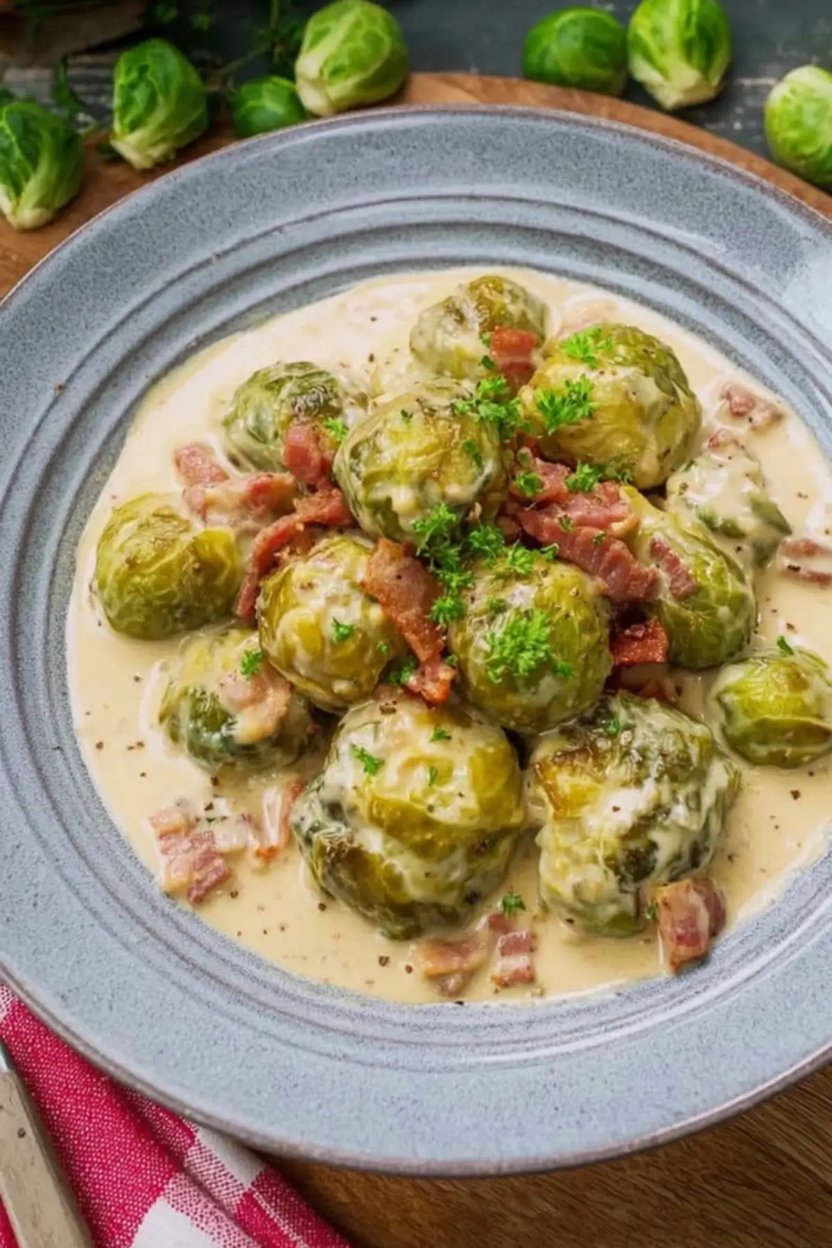 Rahm-Rosenkohl mit Speck und cremiger Soße - Kochkomplizin