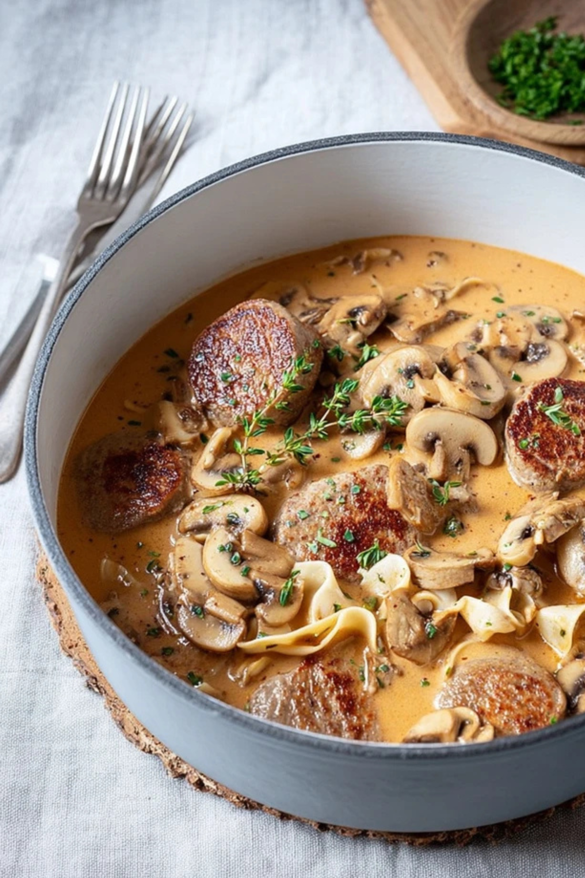 Filettopf mit Champignons – cremig & lecker in 9 Schritten - Kochkomplizin