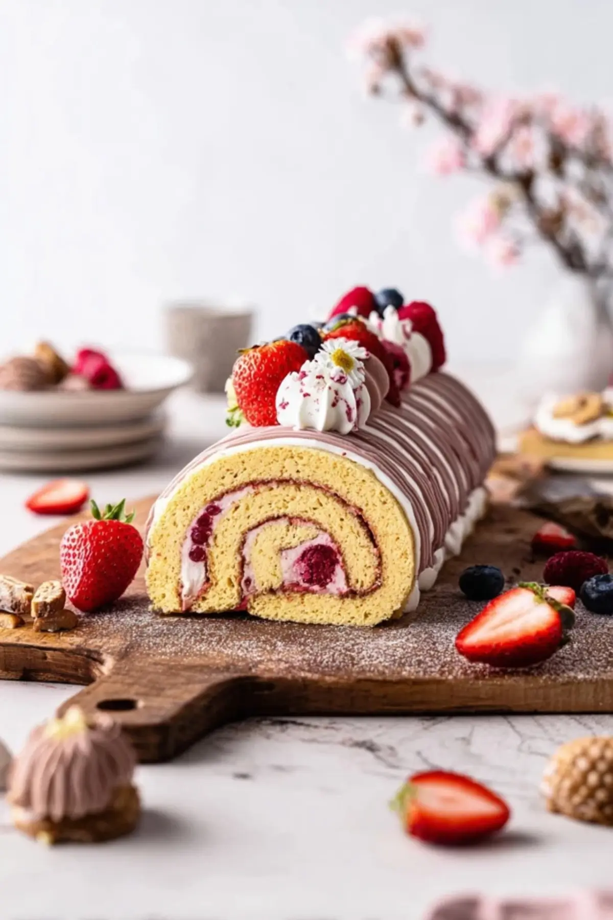 Flauschige Biskuitrolle mit Beeren: Ein Genuss für die Sinne ...