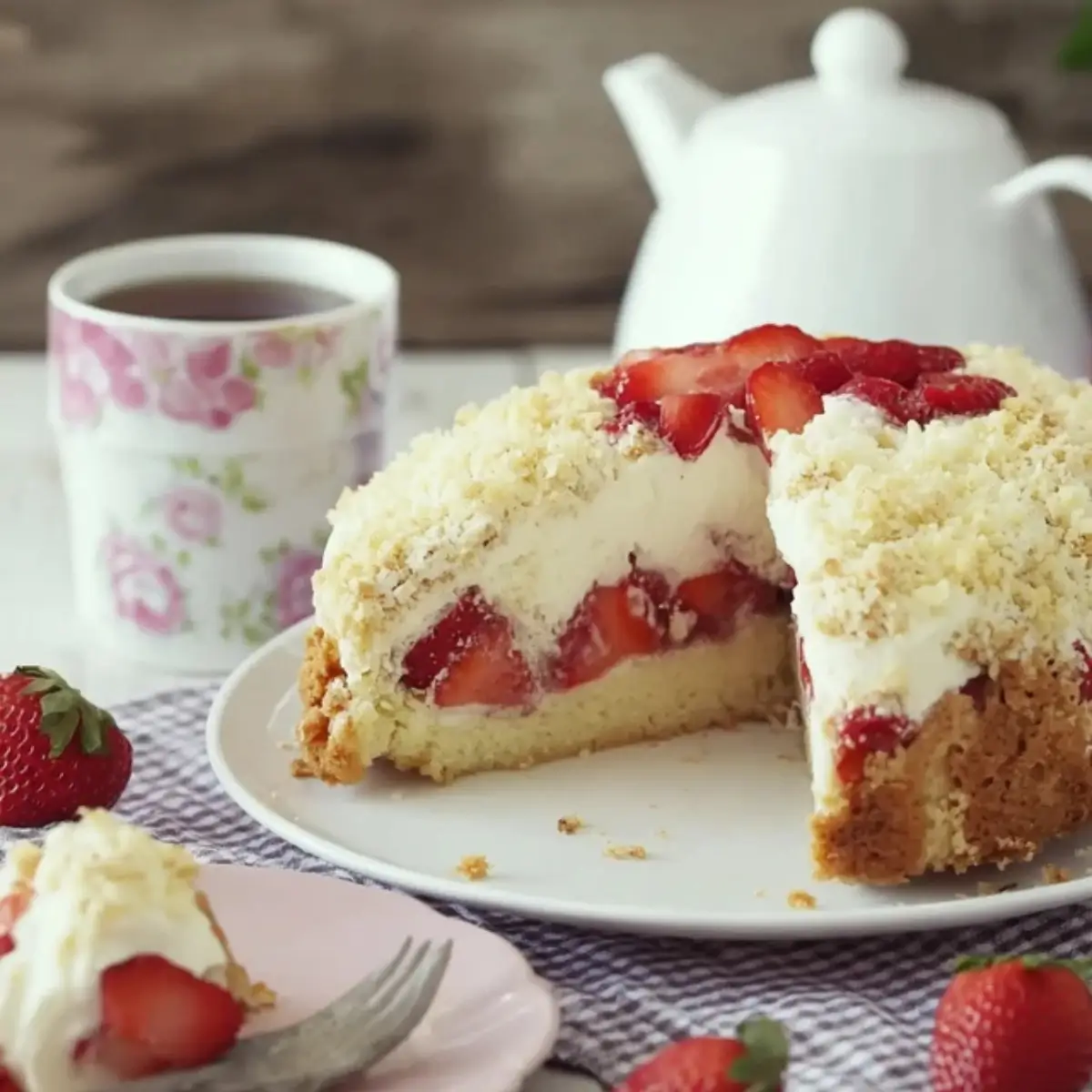 Maulwurfkuchen mit Erdbeeren und hellem Teig – Einfach und Lecker ...