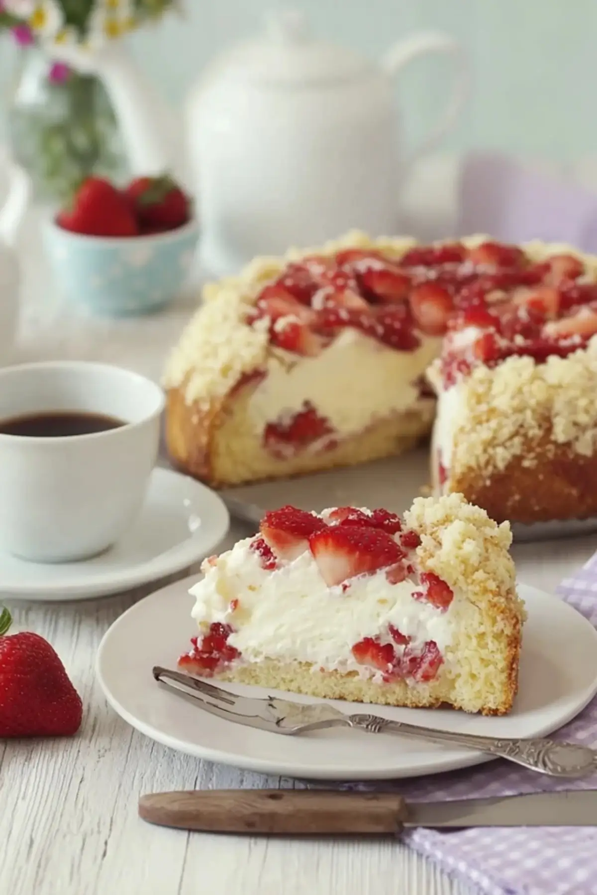 Maulwurfkuchen mit Erdbeeren und hellem Teig – Einfach und Lecker ...